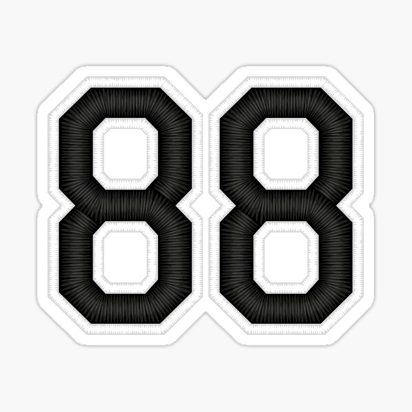 "88 Black Jersey Sports Number eighty-eight Football 88" Sticker for ...
