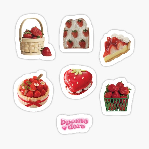 "STRAWBERRY INSPIRED STICKER PACK!" Sticker for Sale by ppomodoro ...