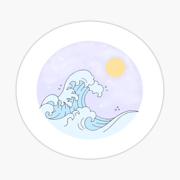 "aesthetic wave " Sticker by sugar-spice- | Redbubble