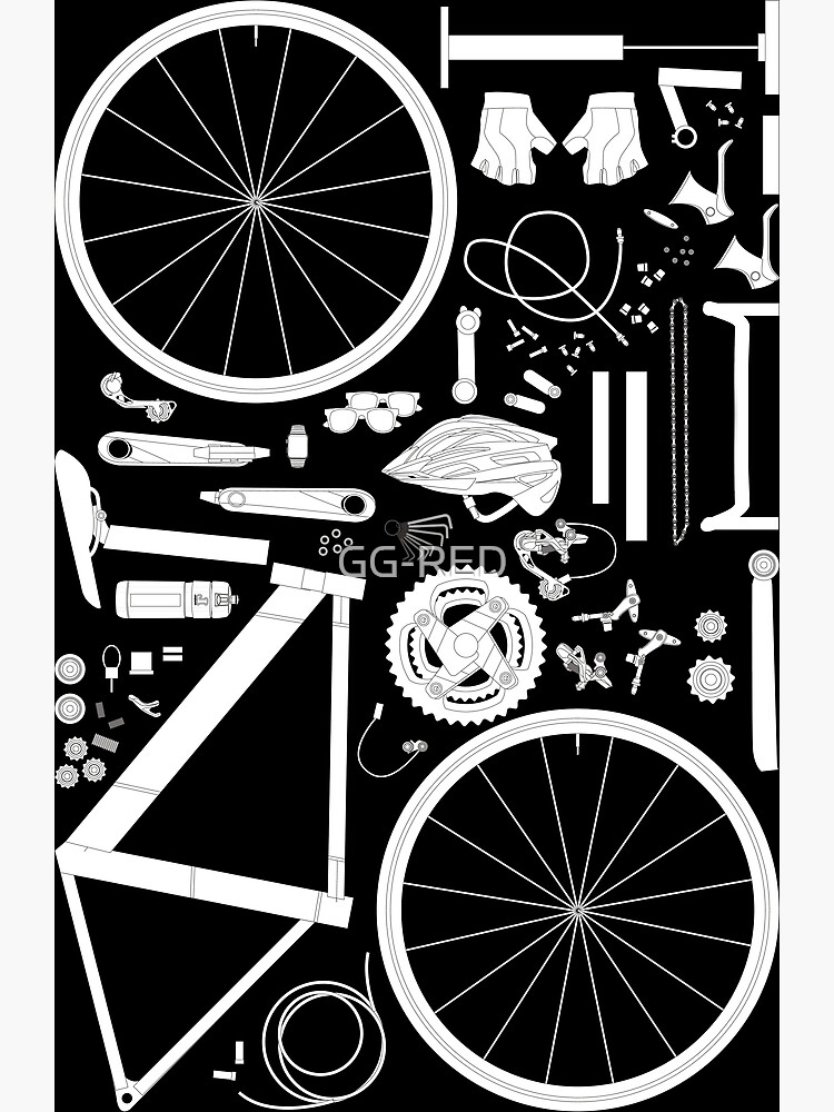 "Bicycle Parts Bike Logo Exploded Details Cycling " Photographic Print ...