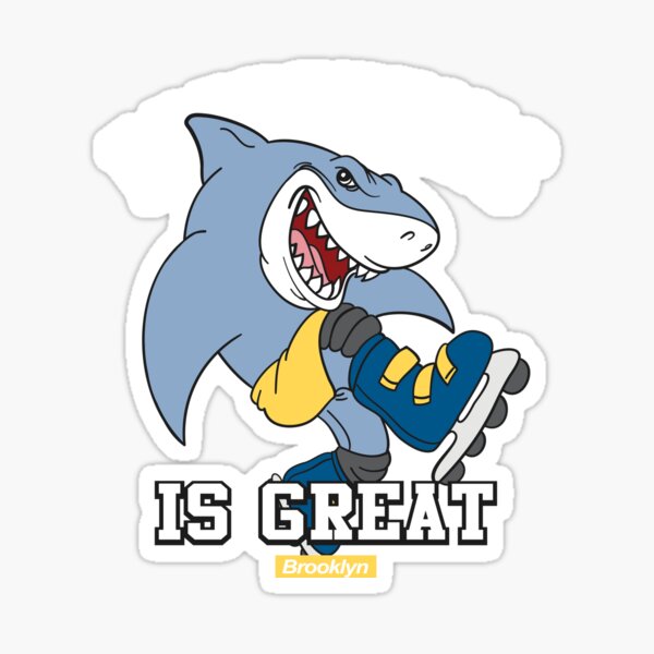 "Shark rollerblading" Sticker for Sale by Gwenn69 | Redbubble