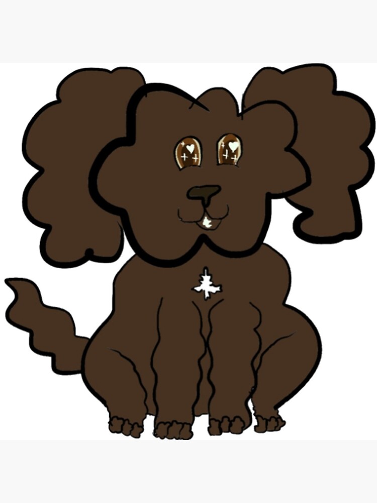 Lámina fotográfica «Perro de dibujos animados de pelo rizado marrón» de ...