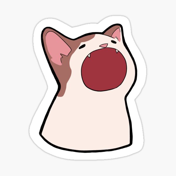 "Pop cat meme" Sticker for Sale by yeeeeeeeeeye | Redbubble