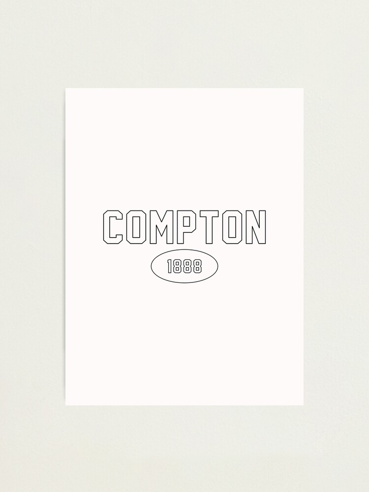 "Compton 1888 Black Outline" Photographic Print for Sale by PEK1787 ...