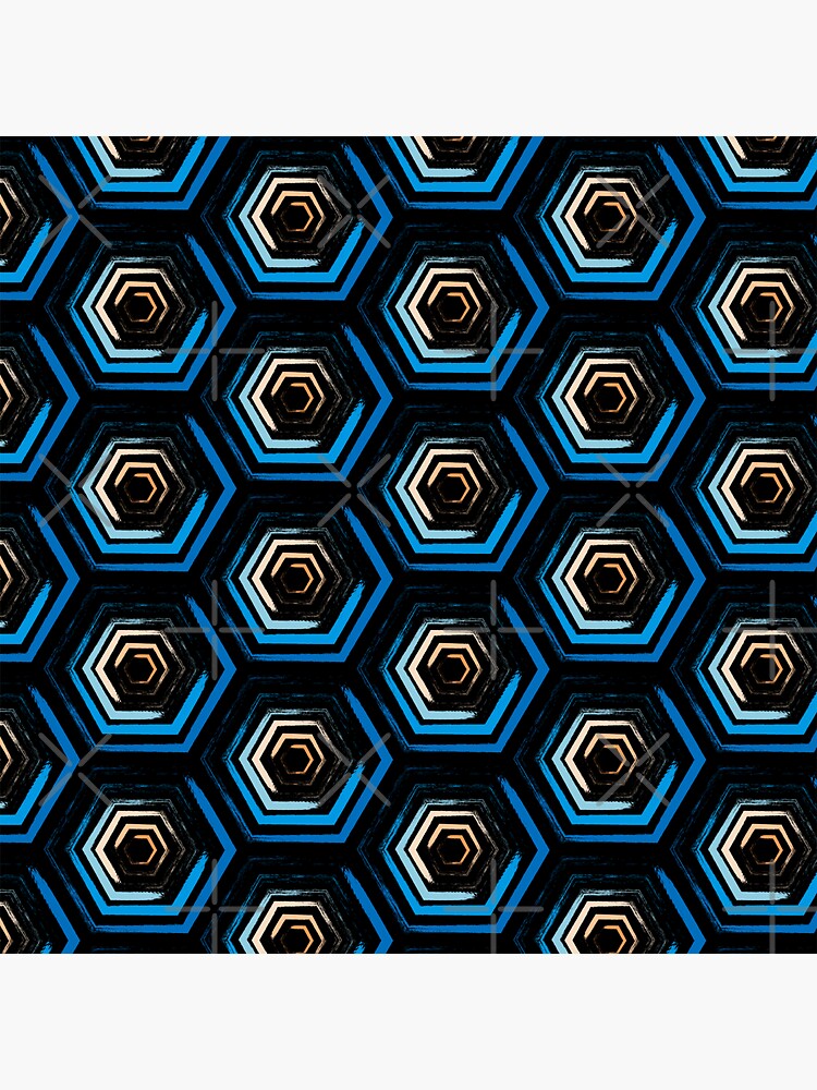 "Hexagons " Sticker for Sale by ElseWorldDesign | Redbubble