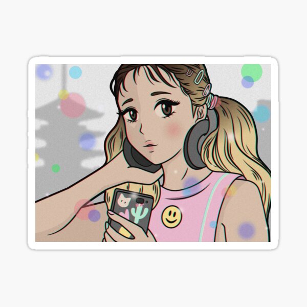 "Kawaii Girly Musical Anime For Music Lover" Sticker for Sale by ...
