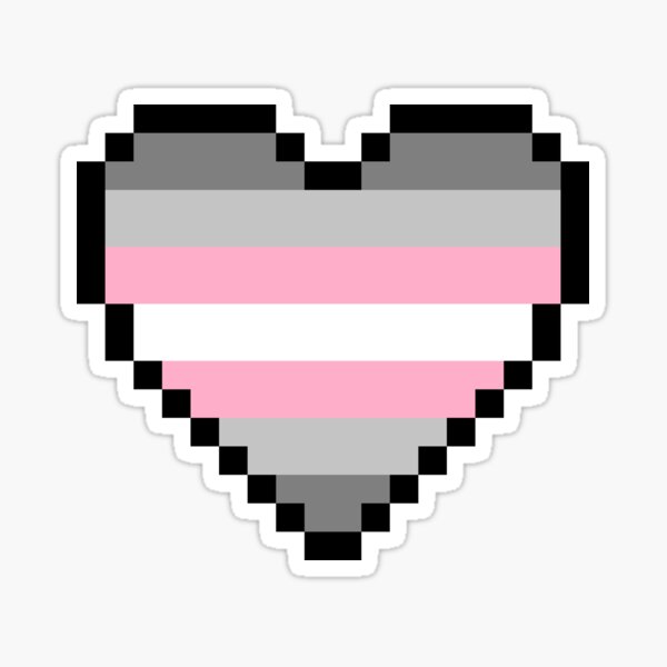 "Demigirl Pride Pixel Heart" Sticker for Sale by DetectiveNo | Redbubble
