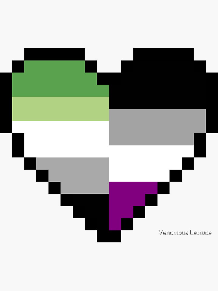 "Aro/Ace Pride Pixel Heart" Sticker by DetectiveNo | Redbubble