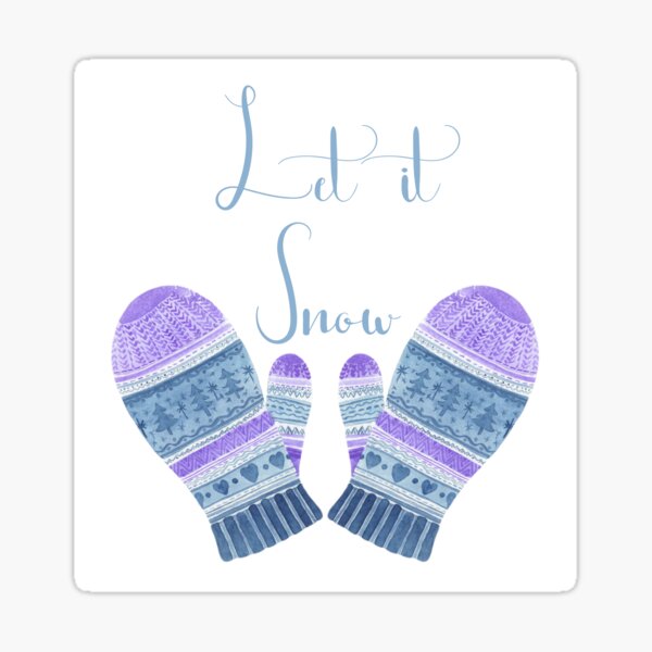 "Knitted Blue and Violet Mittens" Sticker for Sale by paintingbetween ...