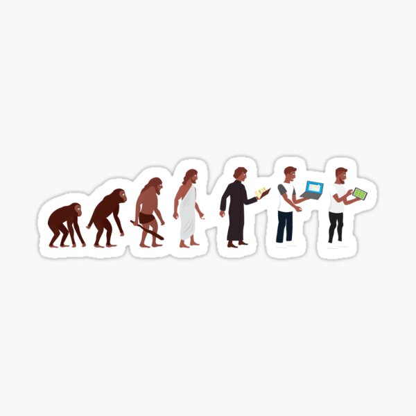 "monkey to human evolution" Sticker for Sale by classicdshop | Redbubble