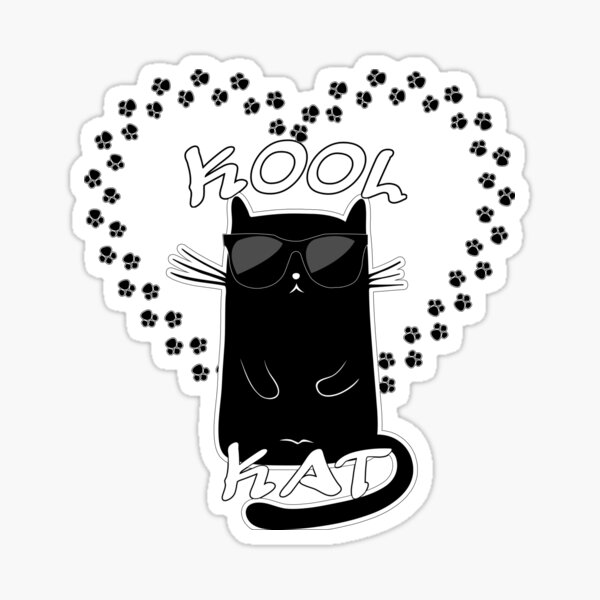 "Kool Kat " Sticker for Sale by A-T-H | Redbubble