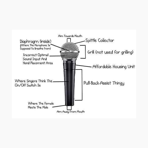 Lámina fotográfica «Partes de un micrófono» de docacappella | Redbubble
