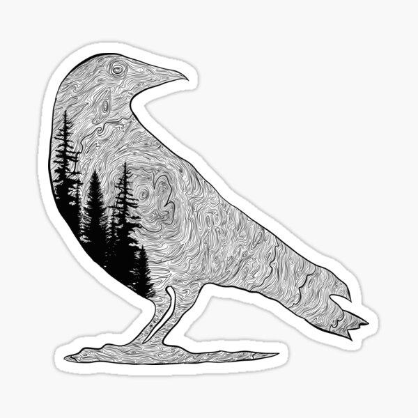 "Black Raven" Sticker for Sale by MoonNRoselyne | Redbubble