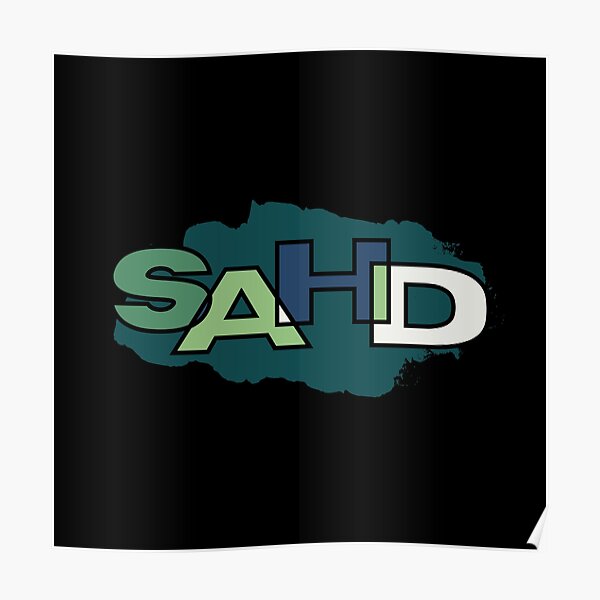 "Stay At Home Dad SAHD Offset Letters (Black Outline Design)" Poster ...