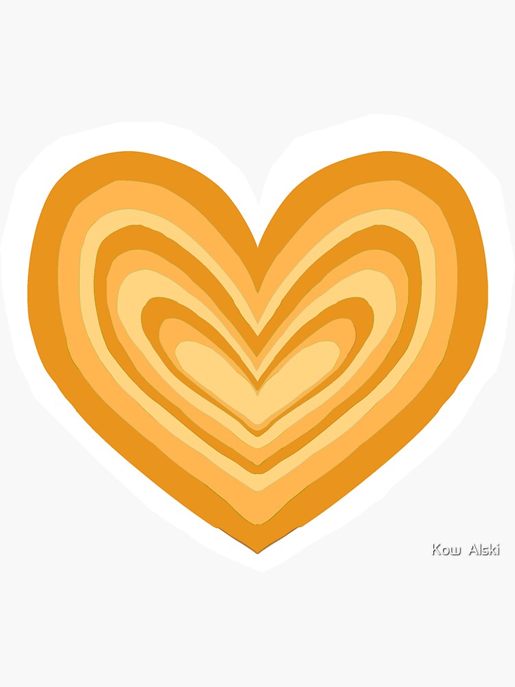 "yellow heart with layers" Sticker for Sale by AbigaleB | Redbubble