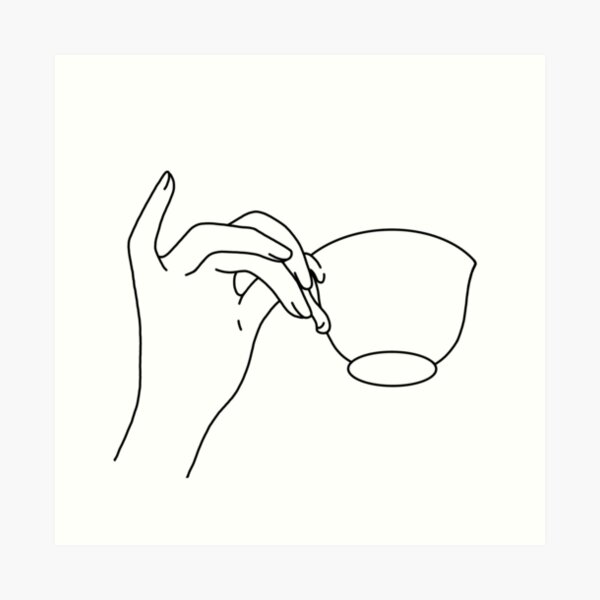 Tea Cup Lineart Art Prints | Redbubble