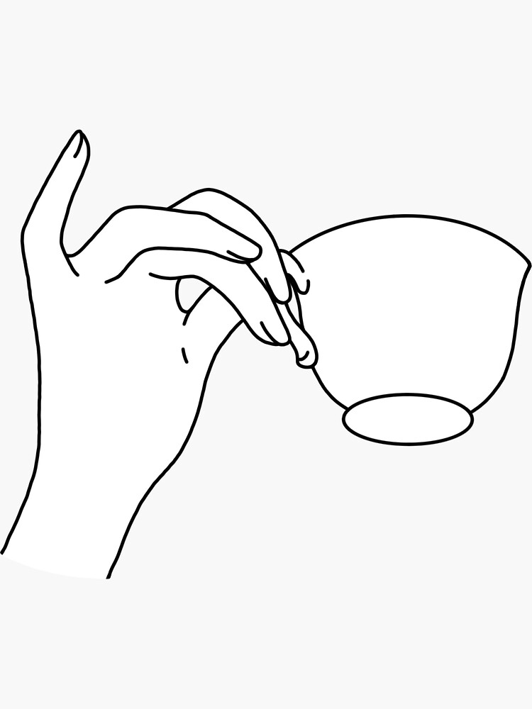 "Tea Cup with lifted pinky finger " Sticker for Sale by Astinidia ...