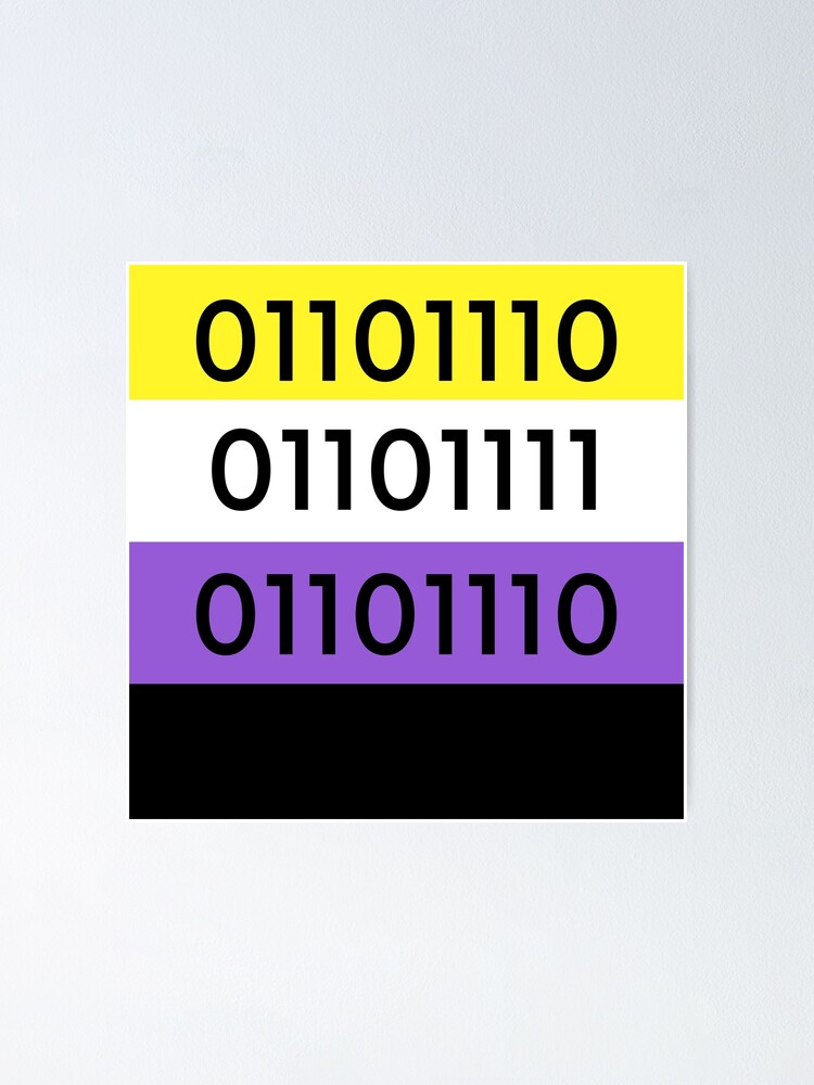 "Non in Binary on the Non-binary flag" Poster for Sale by ...