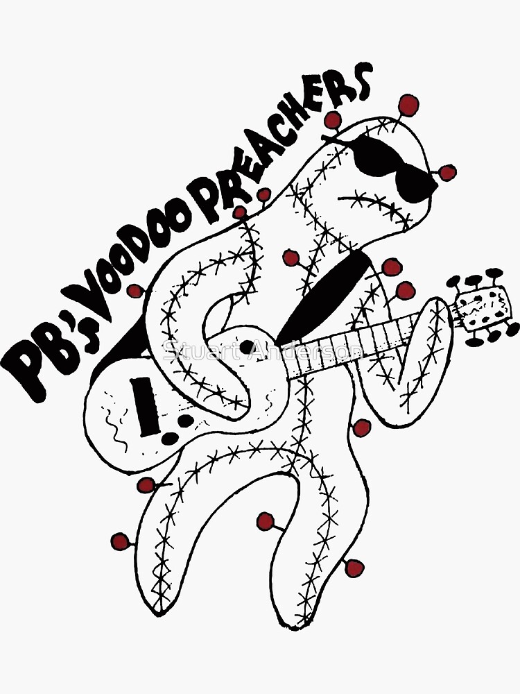 "Voodoo Man - Black Lines, transparent background" Sticker for Sale by ...