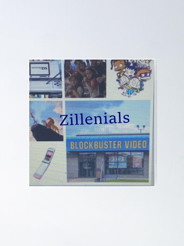 "Zillenial Sticker" Poster for Sale by chrysanthemumbe | Redbubble