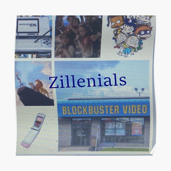 "Zillenial Sticker" Poster for Sale by chrysanthemumbe | Redbubble