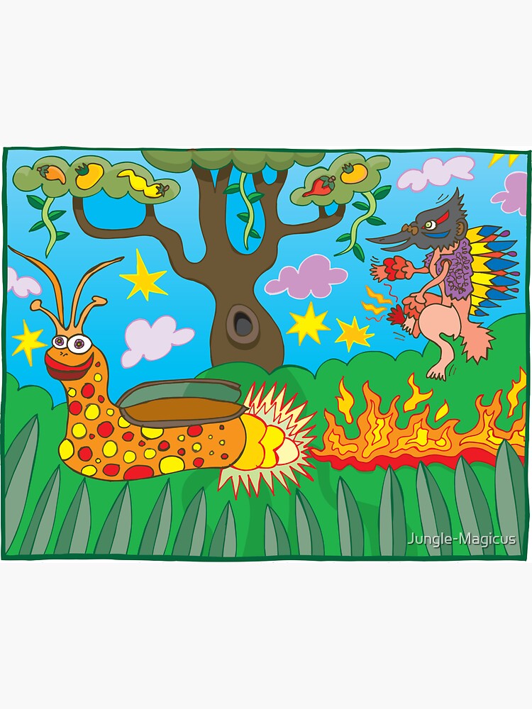 "Fireslug has flaming goo" Sticker for Sale by Jungle-Magicus | Redbubble