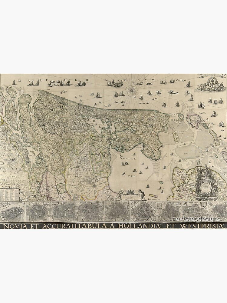 "Rotterdam Map - Netherlands, 1656 by Blaeu and Visscher" Poster by ...