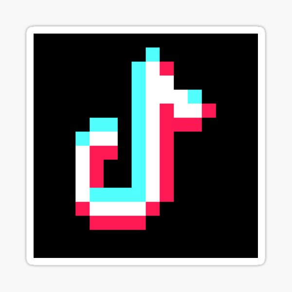 "Pixelart Tiktok Icon" Sticker by RoyalDeku | Redbubble