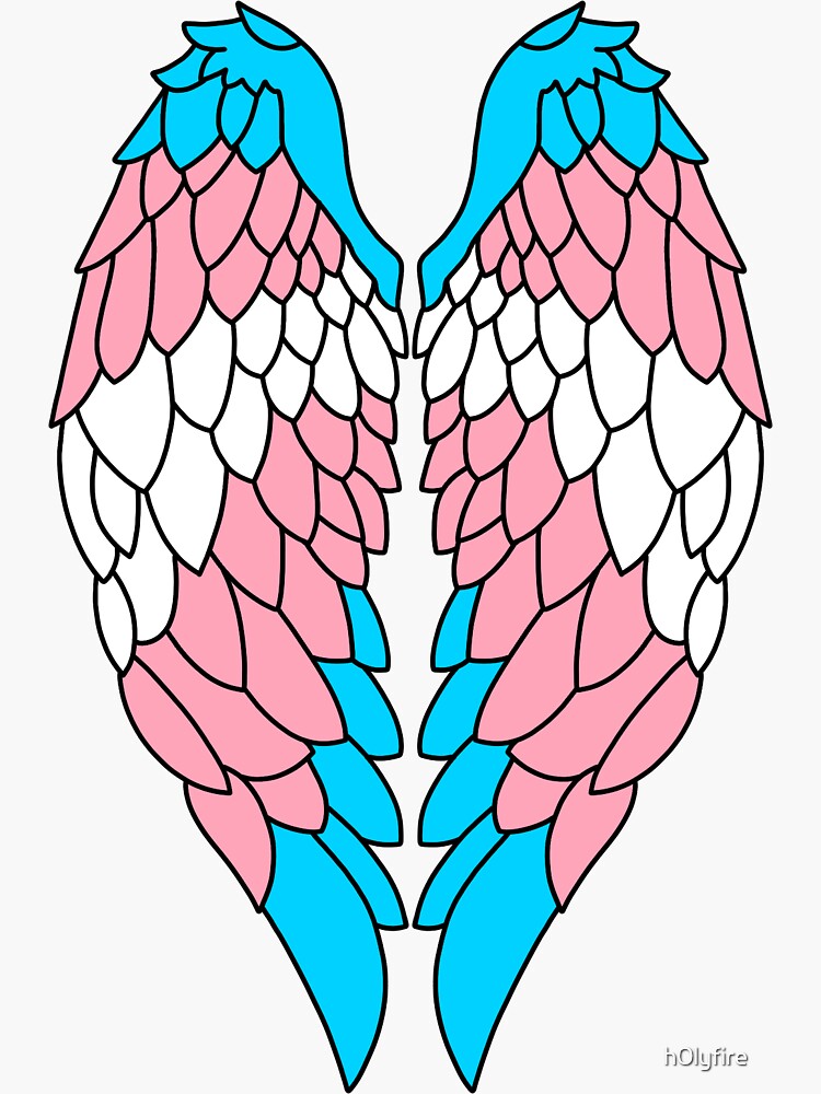 "Transgender Pride Flag Angel Wings Version 3" Sticker for Sale by ...