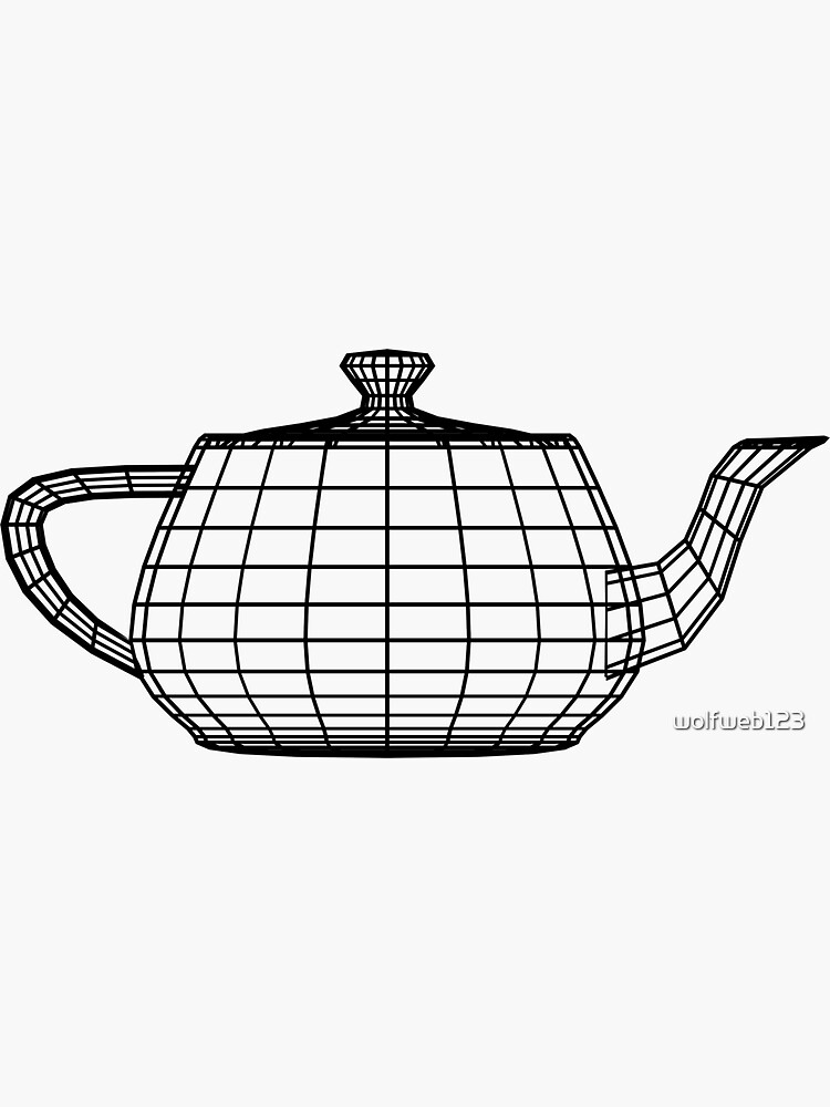 "Black Teapot Wireframe " Sticker for Sale by wolfweb123 | Redbubble