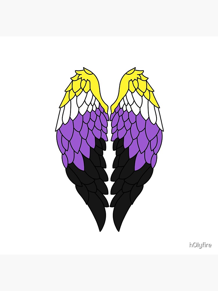"Nonbinary Pride Flag Angel Wings Version 3" Art Print by h0lyfire ...