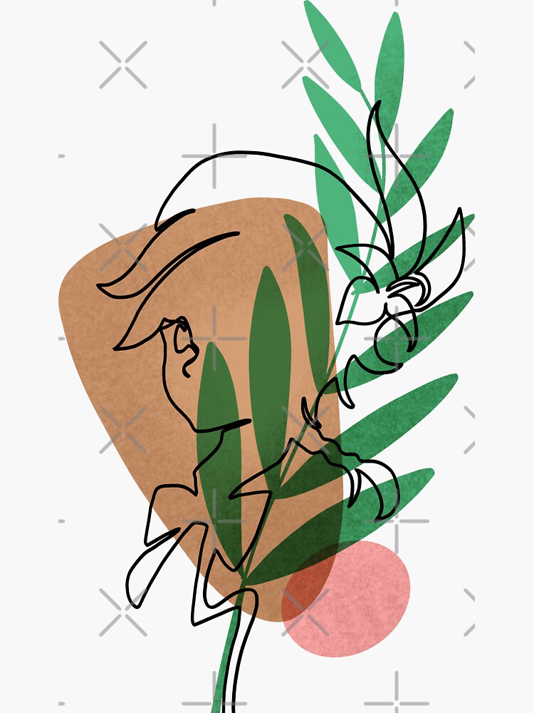 "Mid Century Modern Venti Line Art" Sticker for Sale by BlotsAndPrints ...