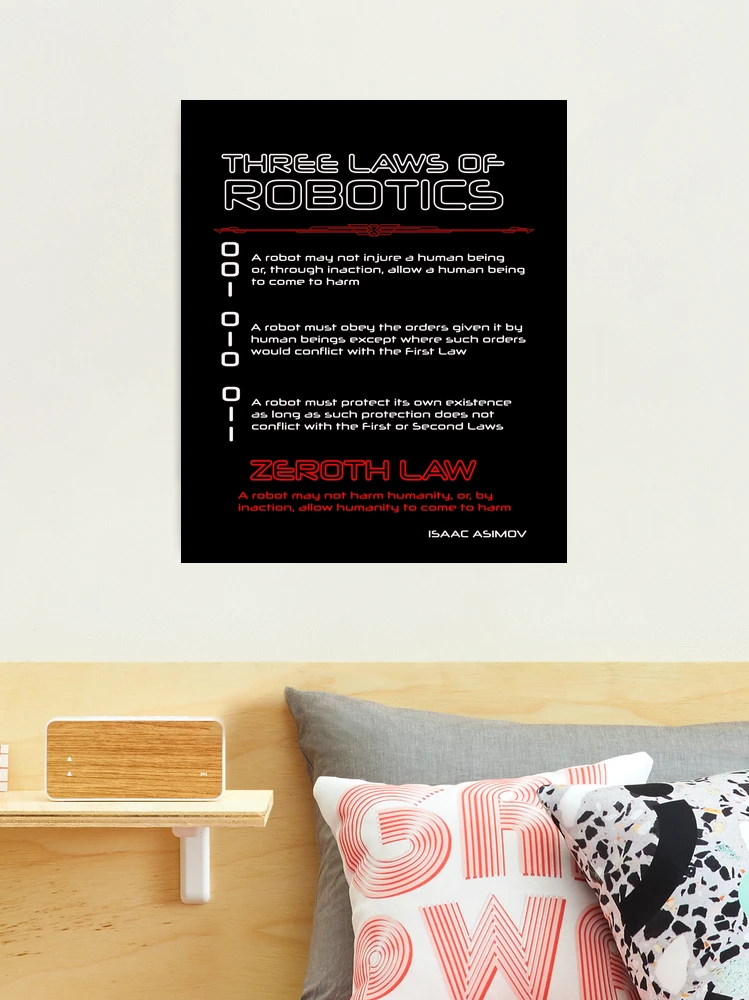 Engineering Poster The Three Laws Of Robotics Rules Science Fiction ...