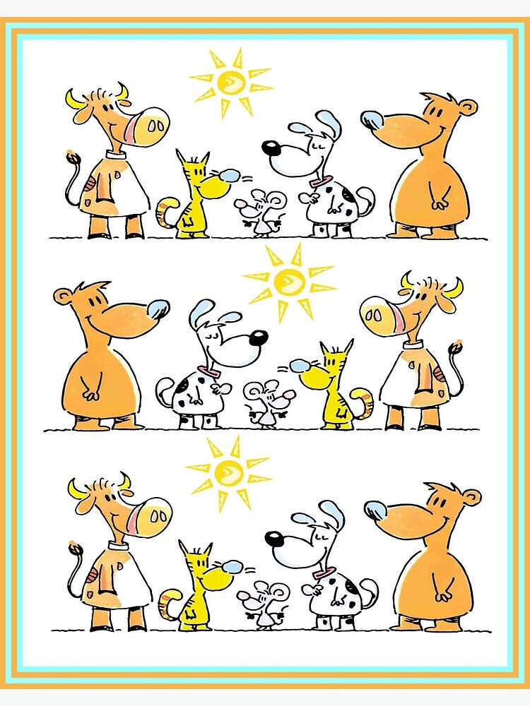 "ANIMAL CARTOON : Abstract Comic Whimsical Print" Poster for Sale by ...
