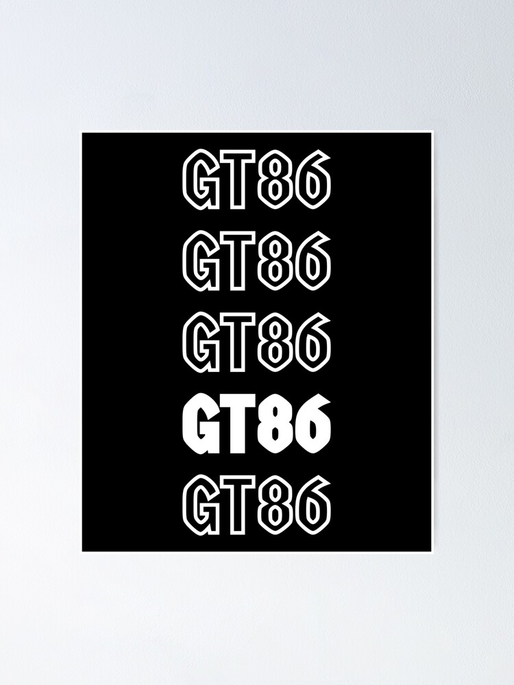 "Toyota GT86 text design repeat black and white" Poster for Sale by Jdm ...
