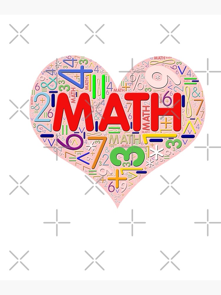 Lámina fotográfica «Amo las matemáticas, símbolos matemáticos» de ...