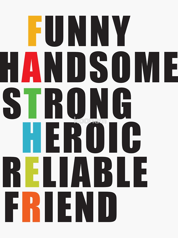 "FATHER acronym " Sticker by koonam | Redbubble