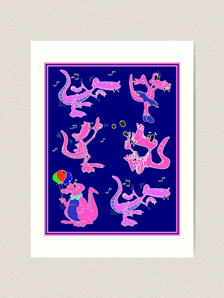 " ALLIGATOR PARTY : Abstract Comic Psychedelic Whimsical Print" Art ...