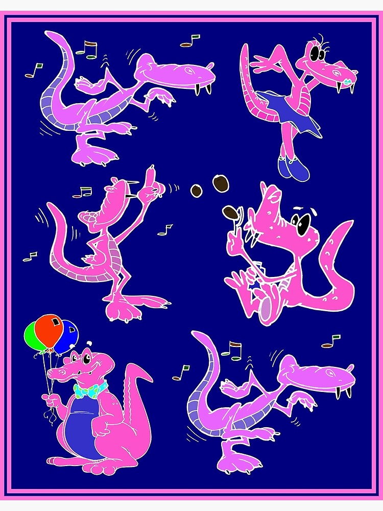 " ALLIGATOR PARTY : Abstract Comic Psychedelic Whimsical Print" Art ...
