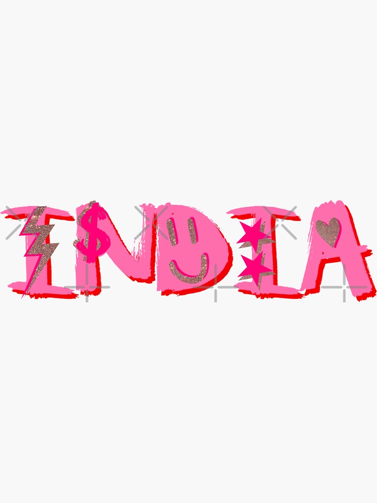 "INDIA name" Sticker for Sale by juliasantos5 | Redbubble
