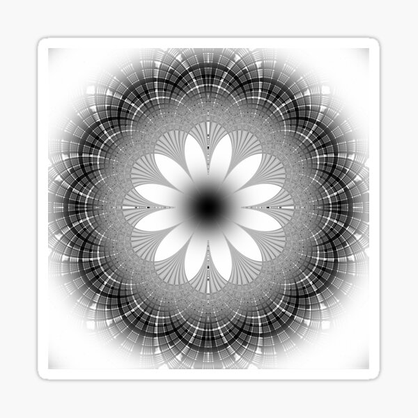 "Flower Power Black and White XXXIII" Sticker for Sale by cre8trix ...