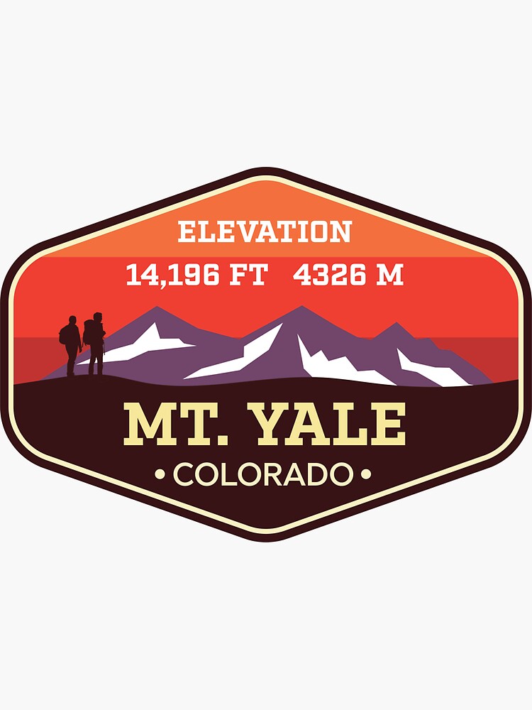 "Mt. Yale Colorado - 14er colorful badge" Sticker for Sale by TGKelly ...