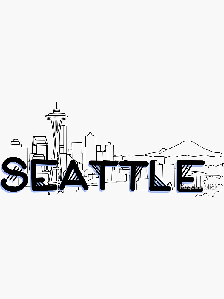 "Seattle Skyline" Sticker by kmick | Redbubble
