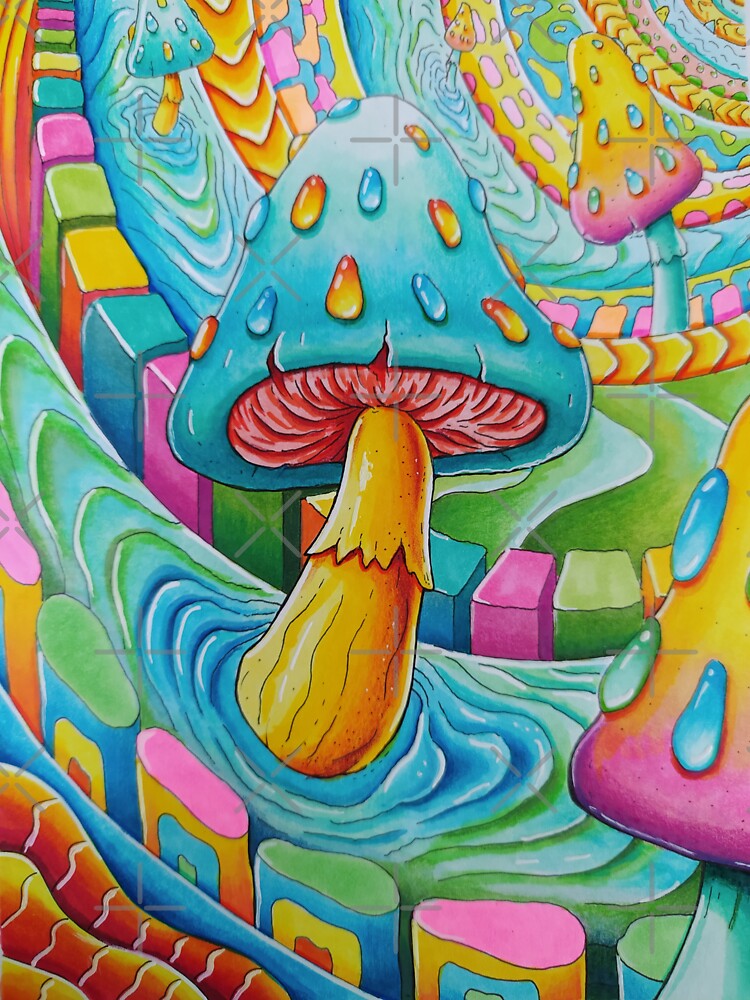 "Psychedelic Mushroom Vortex " Sticker by KOALACID | Redbubble