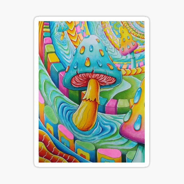"Psychedelic Mushroom Vortex " Sticker by KOALACID | Redbubble