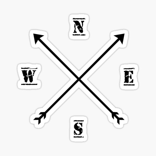 "North East West South (Black)" Sticker for Sale by nerdytalks | Redbubble