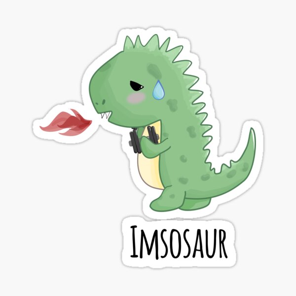 "Sore Gym Dinosaur" Sticker by distancingqueen | Redbubble