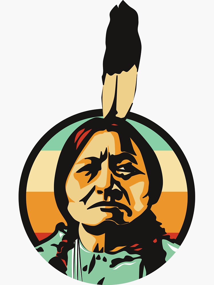 "The Sitting Bull Design" Sticker for Sale by BlackIsGood | Redbubble
