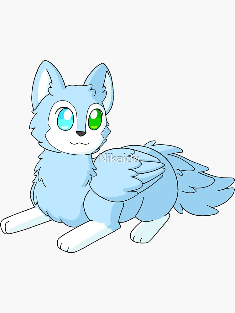 "Winged Wolf" Sticker for Sale by Nikaidu | Redbubble
