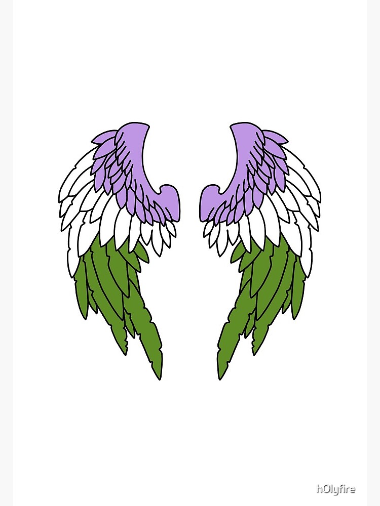 "Genderqueer Pride Flag Angel Wings Version 4" Art Print by h0lyfire ...